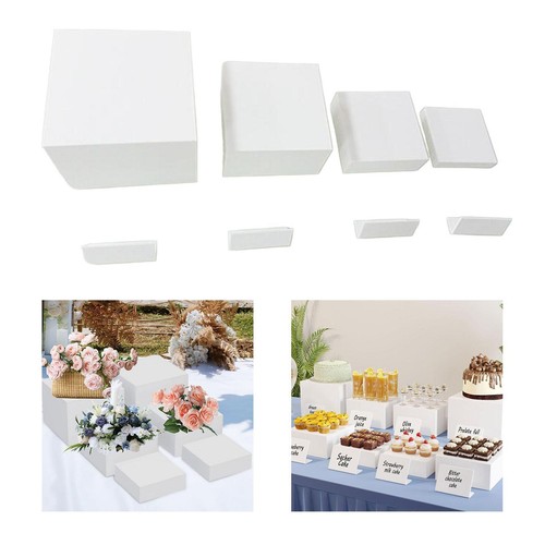 4x Buffet Riser White Acrylic Display Risers for Candy Birthday Party ...