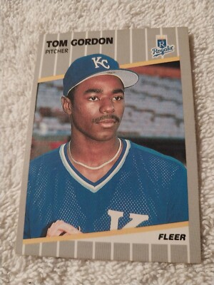 1989 TOM GORDON FLEER BASEBALL ROOKIE CARD RC #284 FLASH KC ROYALS RED ...