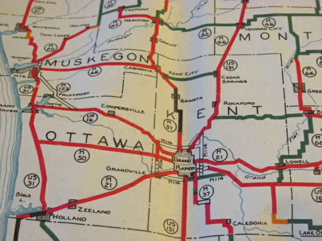 Vintage Official July 1 1930 Michigan Trunk Line System Improvements ...