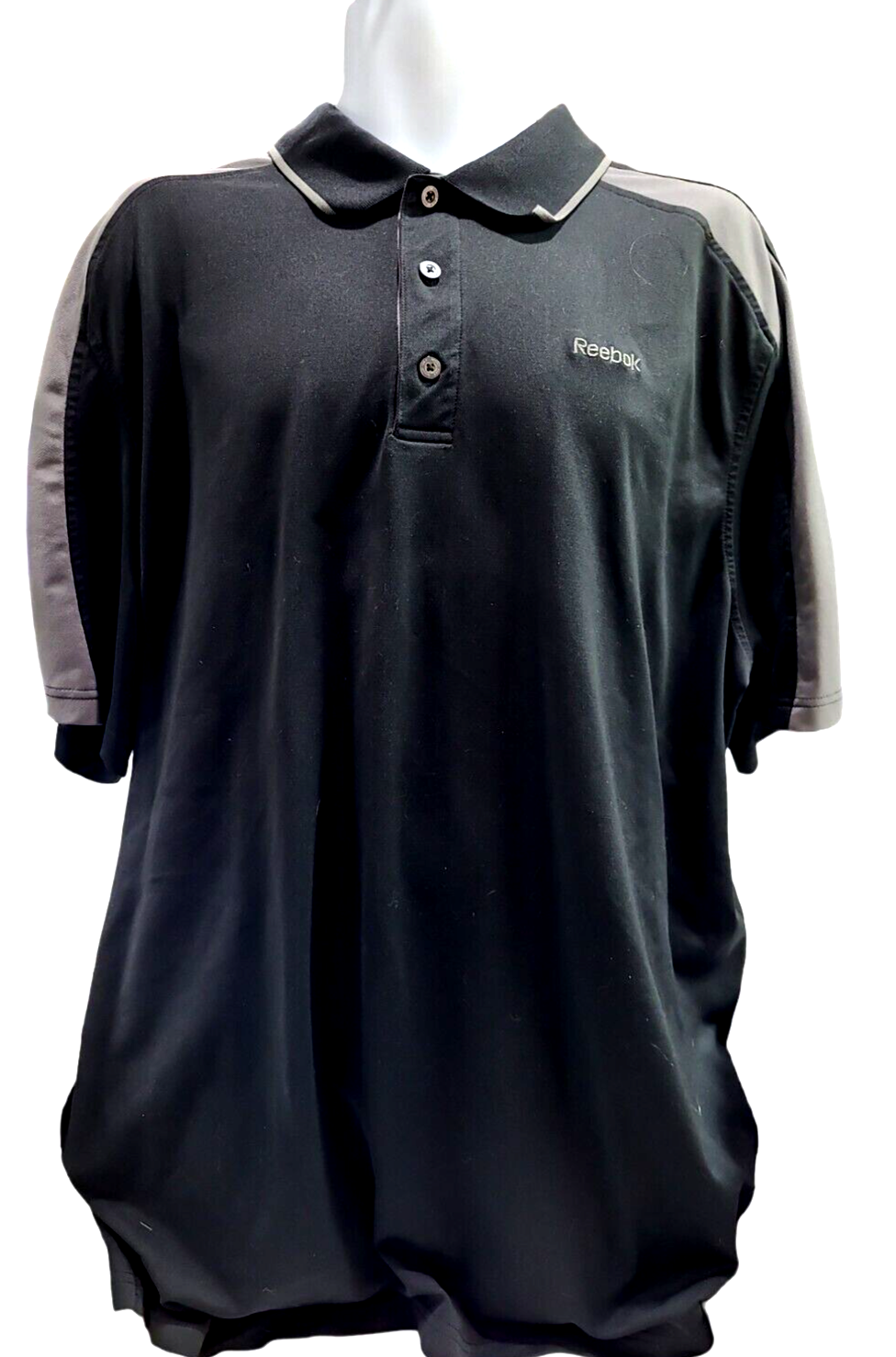 Reebok Golf Polo Shirt Mens XL Black & Gray Short Sleeve Collared Logo ...