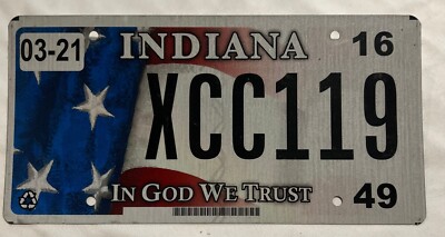 LICENSE PLATES INDIANA 1016 XCC119 | eBay