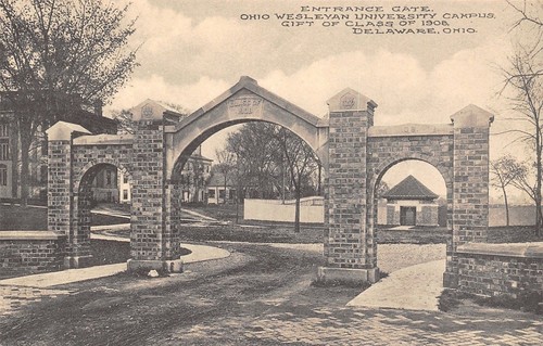 Delaware OH~Brick Column Gates~Entrance to Wesleyan University~Class of ...