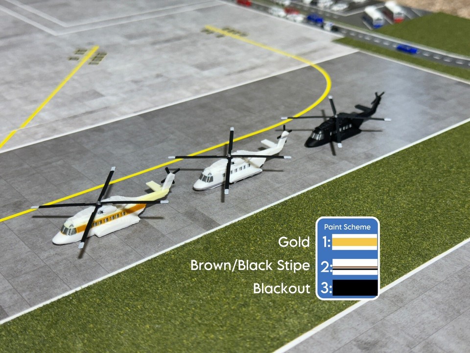 Jetset Models 1:400 Scale S-92 Private Helicopters (3x Livery Pack ...