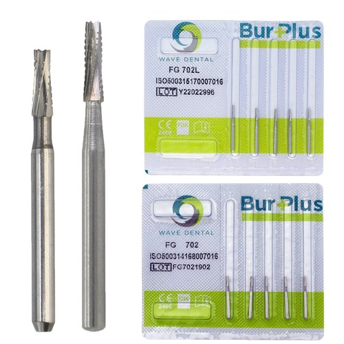 Wave Dental Burs Carbide FG 702 702L Taper Fissure for High Speed ...