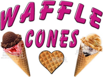 WAFFLE CONES ICE CREAM VINYL DECAL (CHOOSE A SIZE) STANDS BOARDWALK ...