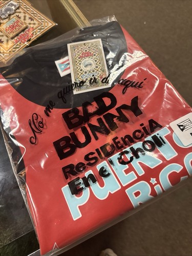 💎RARE💎Black T-Shirt Red Jersey - ORIGINAL Bad Bunny Residence Merch ...