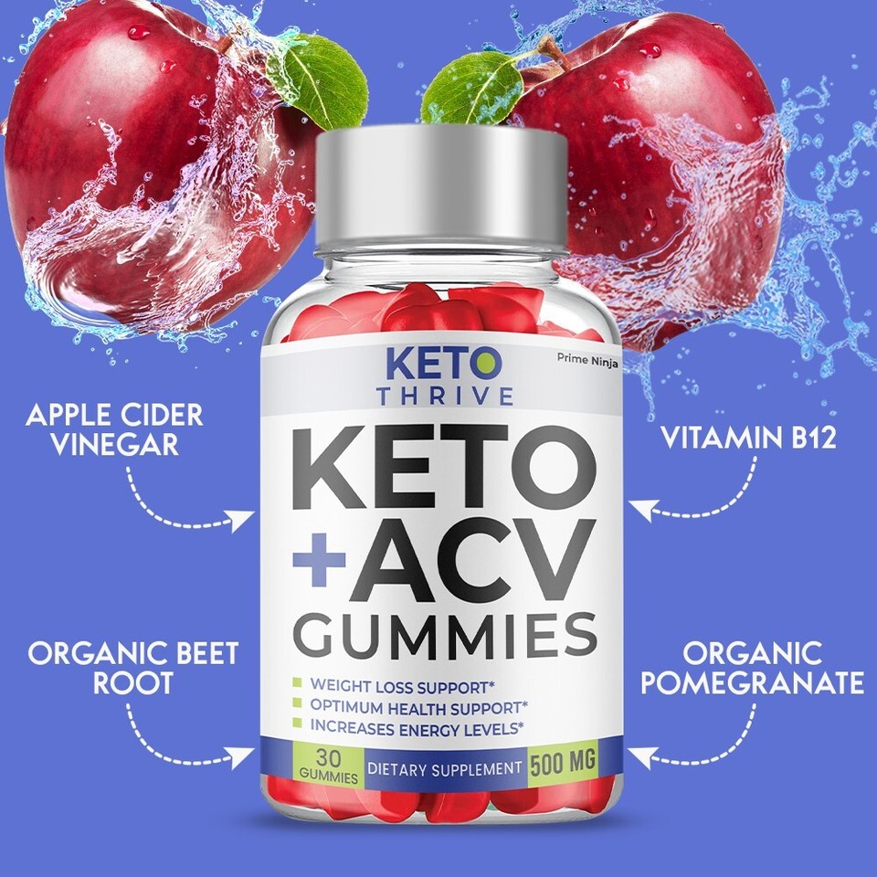 Keto Thrive Keto ACV Gummies, Keto Thrive Max Strength with ACV (3 pack ...