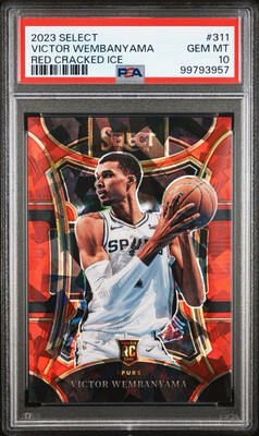 2023-24 Select Victor Wembanyama #311 SP Mezzanine Red Ice Rookie PSA ...