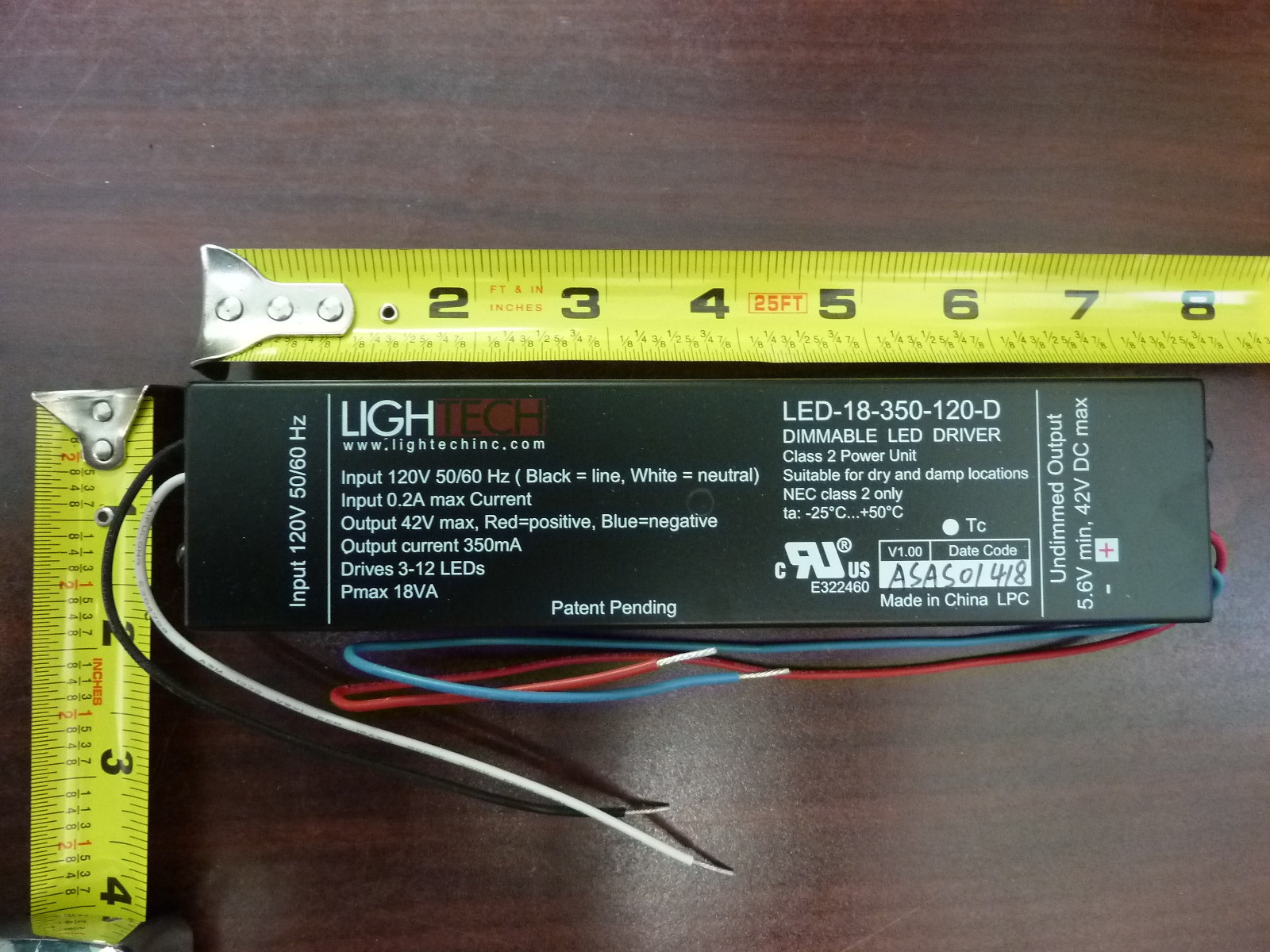 Lightech Transformer LED-18-350-120-D Dimmable LED Driver (NEW IN BOX ...