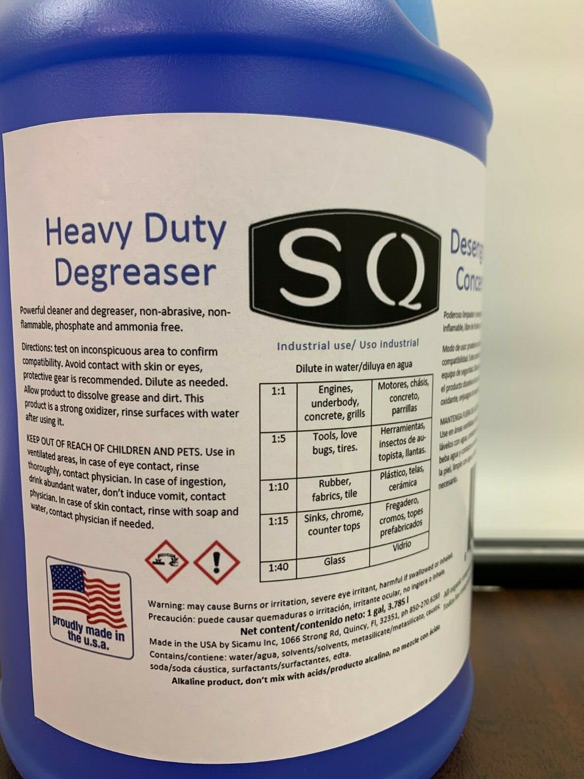 Gallon of Concentrated Degreaser (128 Oz), 16 Oz SQ Degrimer Hand ...