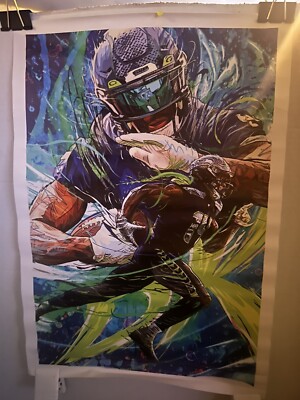 DK Metcalf Seahawks #14 Football Canvas Poster 12x18” UNFRAMED | eBay