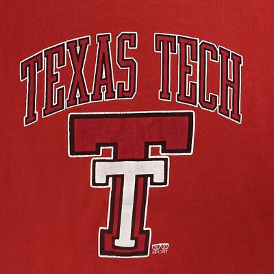 Vintage Single Stitch USA Made Texas Tech Red Raiders Tee T Shirt Red ...