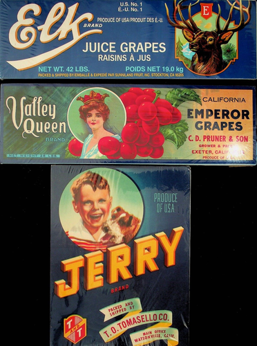 THREE FRUIT/VEGETABLE CRATE LABELS - Great Graphics - A-17B | eBay