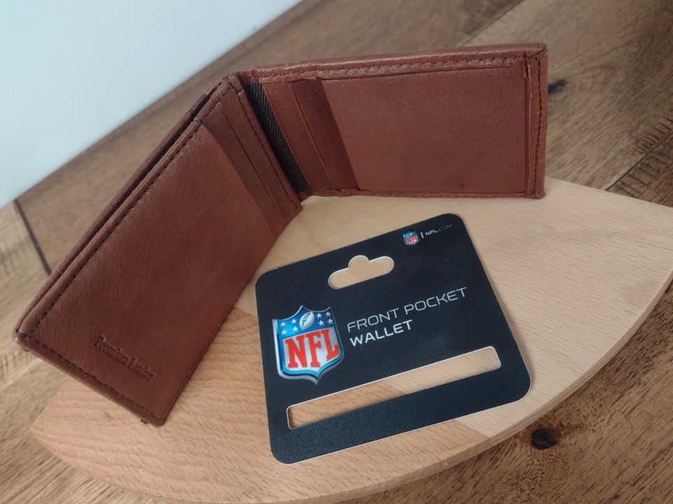 Oakland Raiders Men's Leather Wallet - Brown Front Pocket Wallet - NFL ...