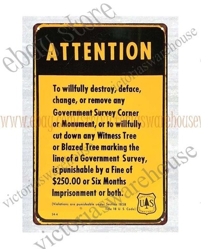 Forest Corner Monument Witness Tree Conservation natural park metal tin ...