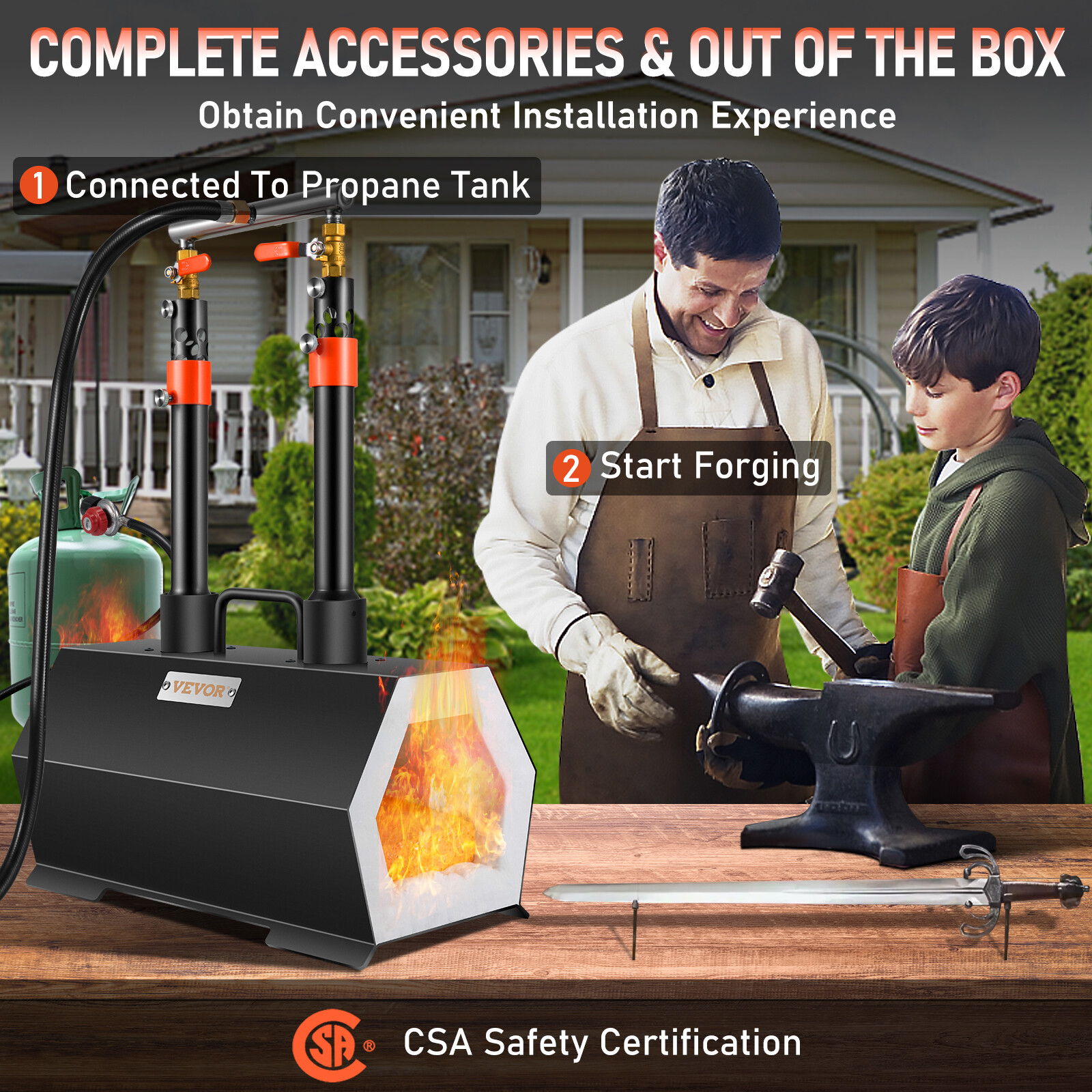 2b Forge Furnace Gas Propane Burners Blacksmith Farrier Knife Metal ...