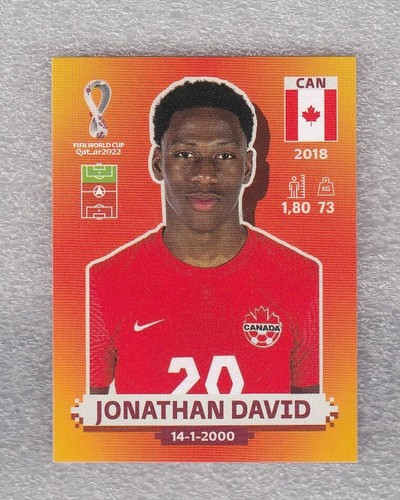 Sticker football JONATHAN DAVID Canada FIFA WC Qatar 2022 Panini #CAN17 ...