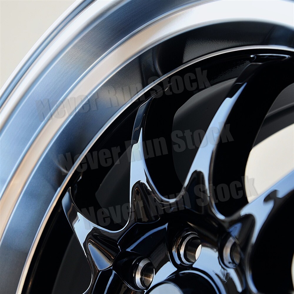 MST MT-11 16x8 4x100/114.3 15 OFFSET BLACK 10 SPOKE MACHINE LIP SPORT ...