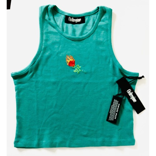 Civil Regime Burning Rose Rib Tank Top Vintage Wash Sleeveless Jade ...