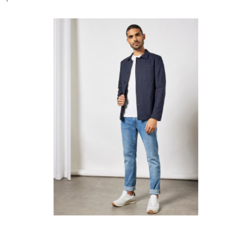 Homme Hybrid Blazer Jacket Size 40R Dark Navy Shacket RRP £95 | eBay