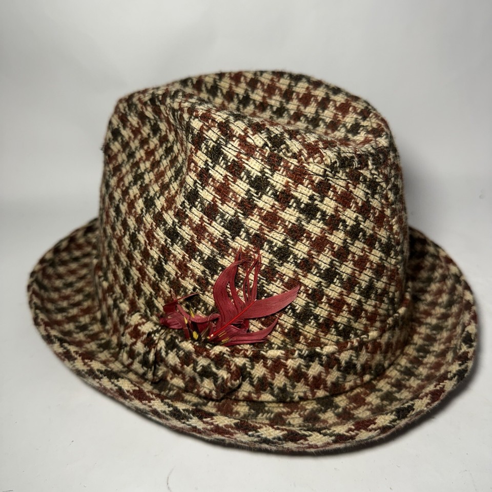 Vintage Resistol Fedora Dress Plaid Red Black 50s 60s | eBay