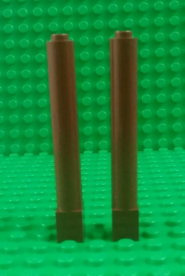 *NEW* Lego Reddish Brown Pillars 1x6x1 Round Tall Square Base Columns ...