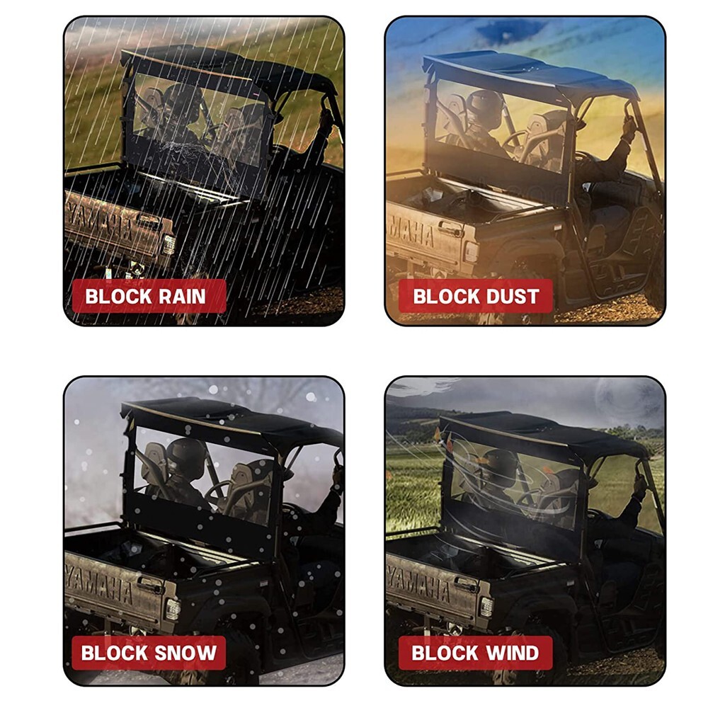 UTV Rear Window Shield Windshield For Yamaha Rhino 450/ 660/ 700 ...