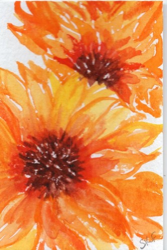 Sunflowers ACEO Original Watercolor Art Painting by Sharon Foster | eBay