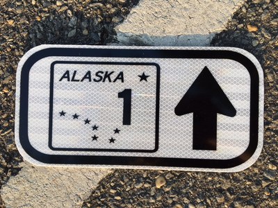 Alaska Highway 1 Road Sign - 12"x6" - UNUSED DOT sign - traffic highway ...