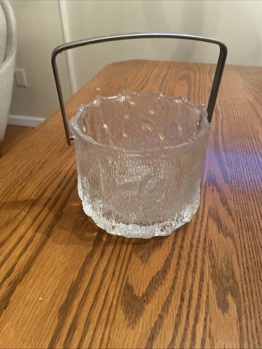 Ice Bucket Vtg Litalla Icicle Scandi Design Silver Tone Handle 4.5 ...