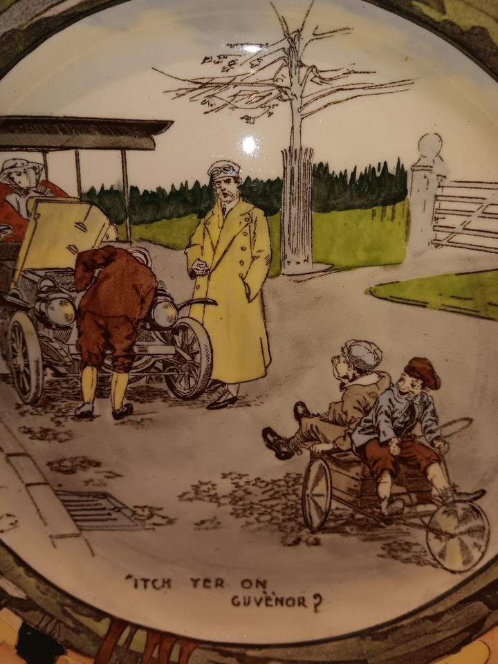 VINTAGE ROYAL DOULTON MOTORING SERIES LARGE PLATE. D2406. CIRCA: 1905 ...