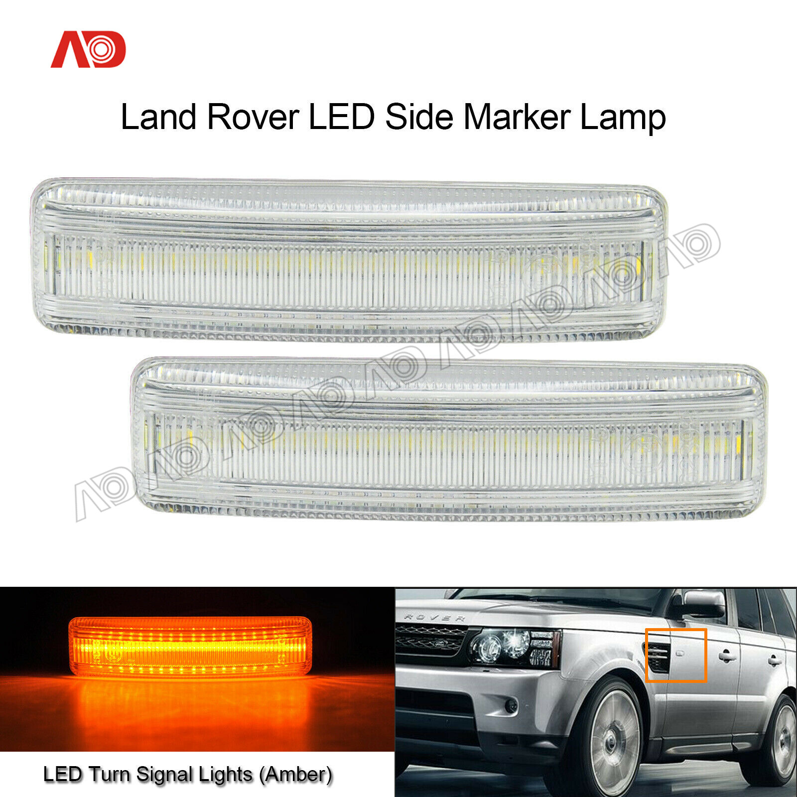 FOR Land Rover Sport Supercharger 06-13 LR2 LR3 LR4 05- LED SIDE MARKER ...