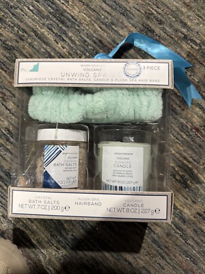 Season Your Bath Volcano Unwind Spa Set Crystal Bath Salt Candle And ...