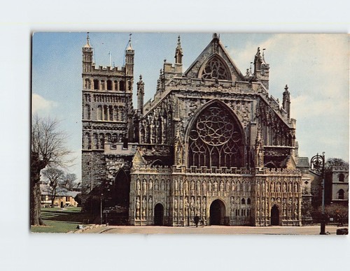 Postcard West Front Exeter Cathedral Exeter England | eBay