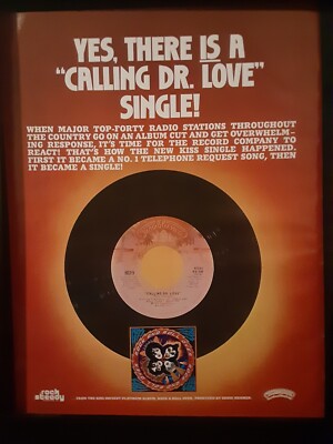 KISS Calling Dr. Love Rare Original Promo Poster Ad Framed! | eBay