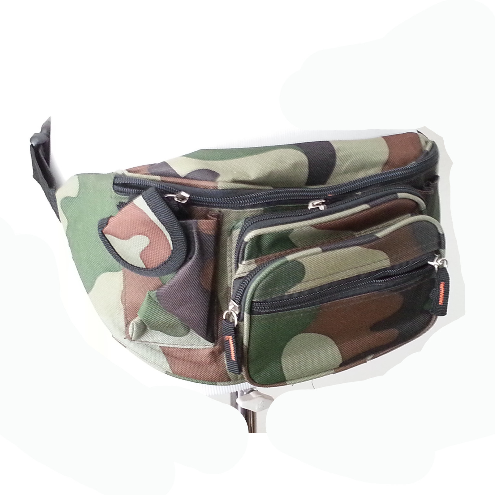 Woodland Camouflage Fanny Pack Medium Size Multi-Pockets | eBay