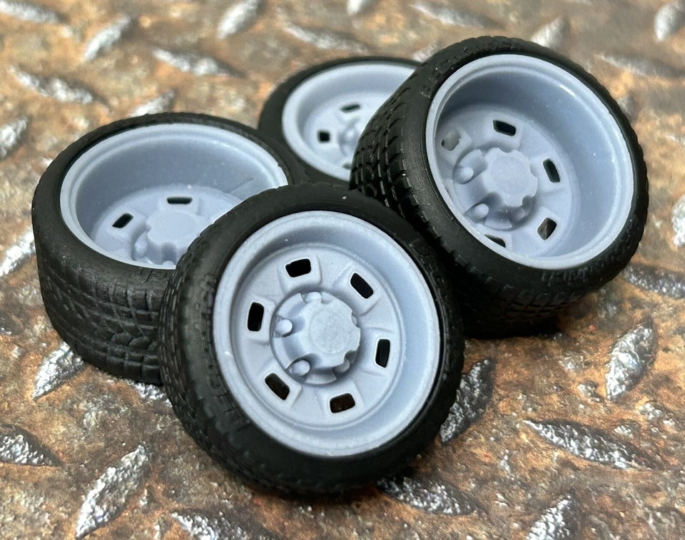 1/24 Scale: 21/20 Inch “70s Chevy 6-slot Rally” Wheels W/ Wide Rear ...