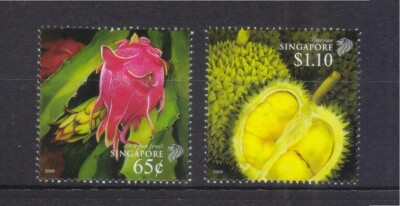 SINGAPORE 2008 VIETNAM JOINT ISSUE (DURIAN & DRAGON FRUIT) COMP. SET OF ...