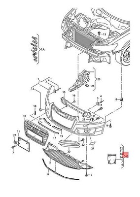 Genuine AUDI A4l A5 S5 Coupe Sportback A6 bumper fixing parts set ...