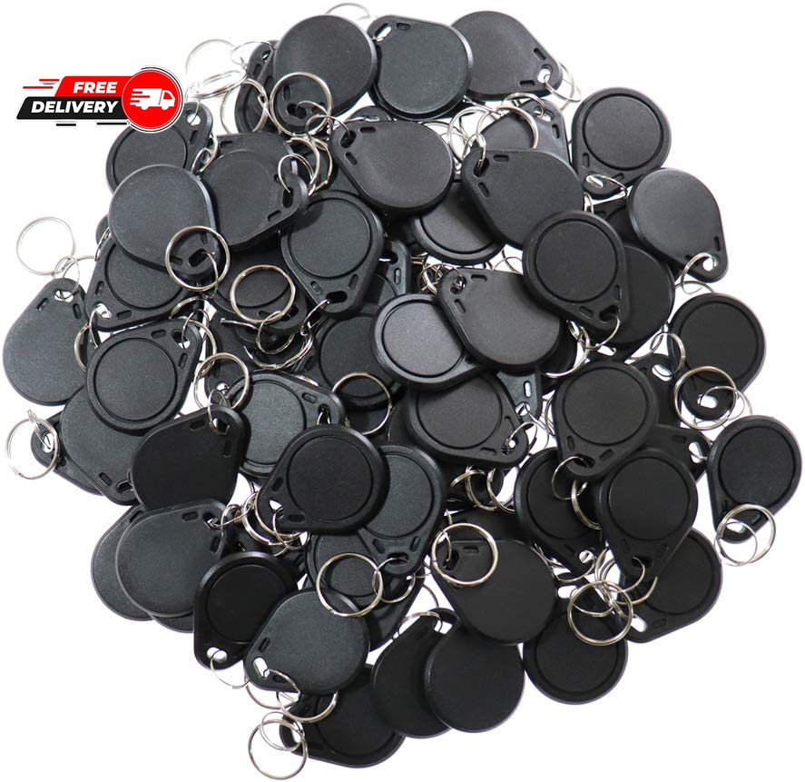 ETEKJOY 100PCS 13.56Mhz RFID Key Fob Proximity IC Card ISO14443A Token ...
