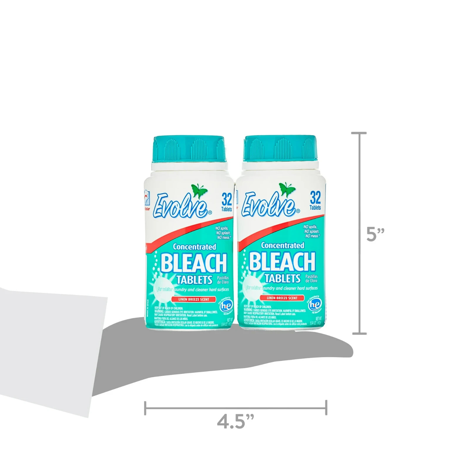 Evolve Ultra Concentrated Bleach Tablets, Linen Breeze Scent, 64 Total ...