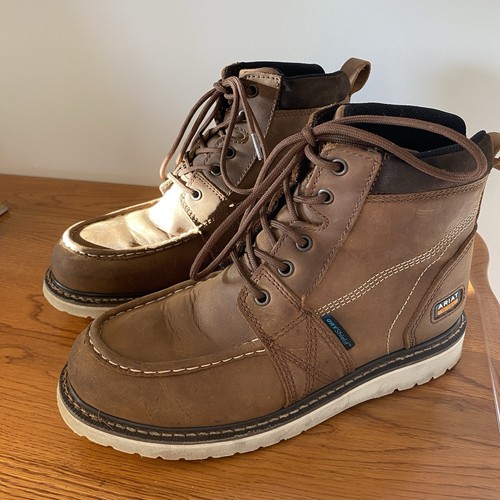 Ariat Womens Wedge Moc Toe Waterproof Work Boot | eBay