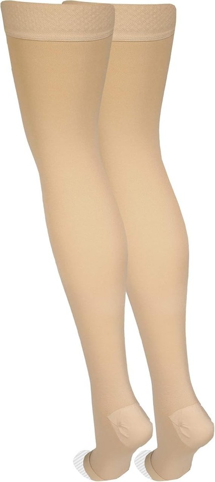 Amazon Care Compression Stockings 20-30 mm Thigh Length Open Beige M | eBay