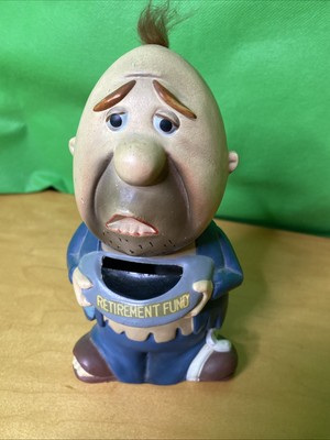 VINTAGE Poor Old Man -Retirement Fund Gift COIN / PIGGY BANK | eBay