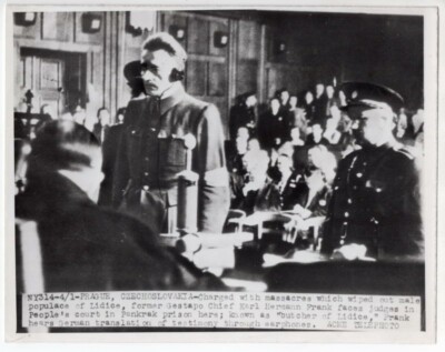 1946 War Crime Trial Karl Hermann Frank Butcher of Lidice Prague ...
