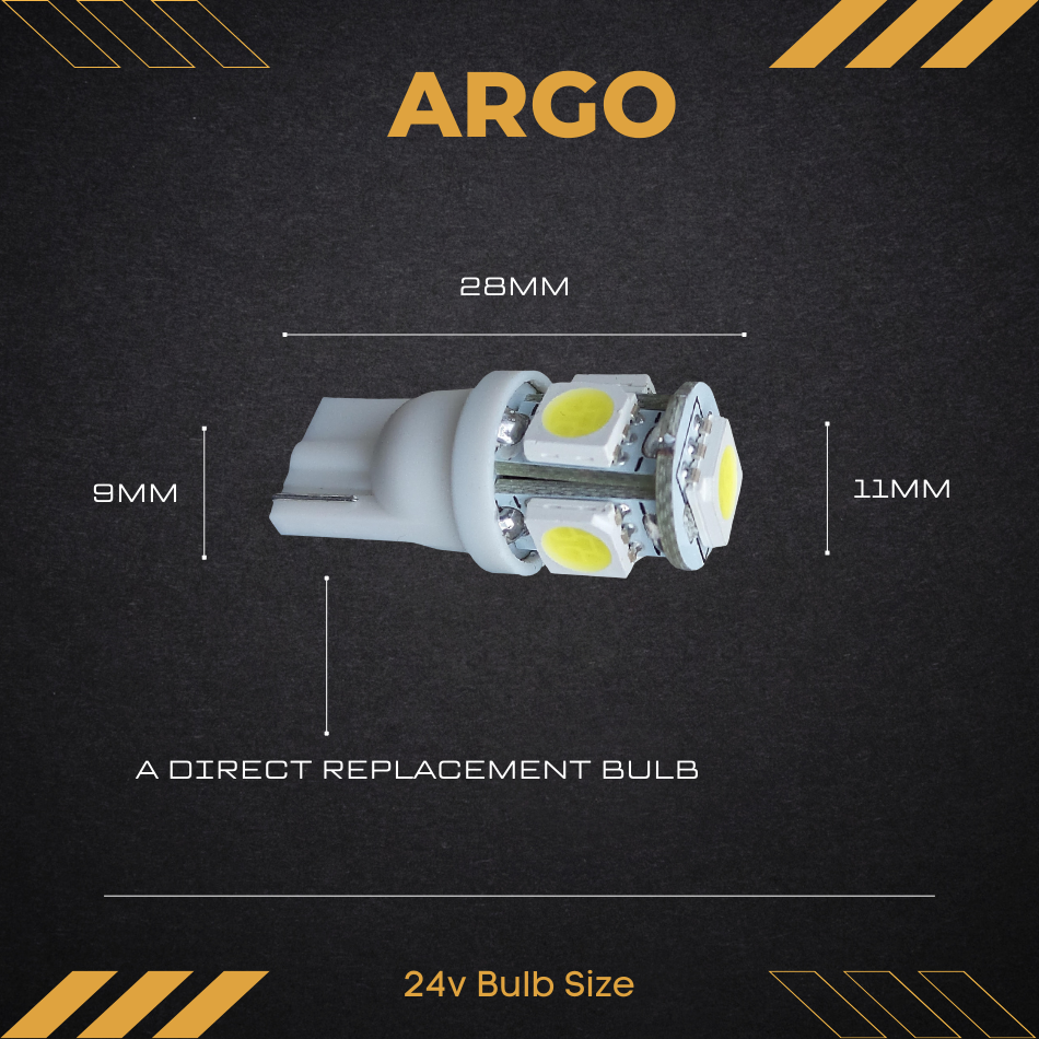 24v 501 White Led T10 Truck HGV Hella Lorry W5w Side Light Bulbs Wedge ...