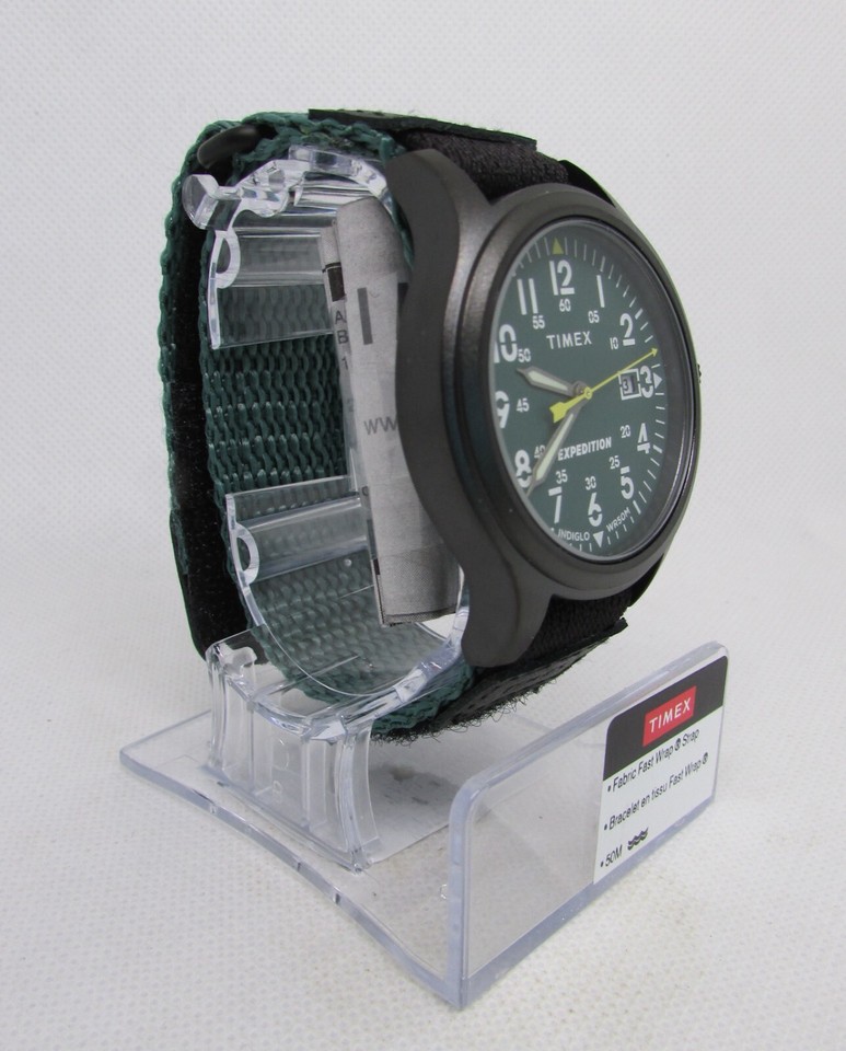 TEAL BAND & DIAL TIMEX EXPEDITION SCOUT FABRIC FAST WRAP STRAP WRIST ...