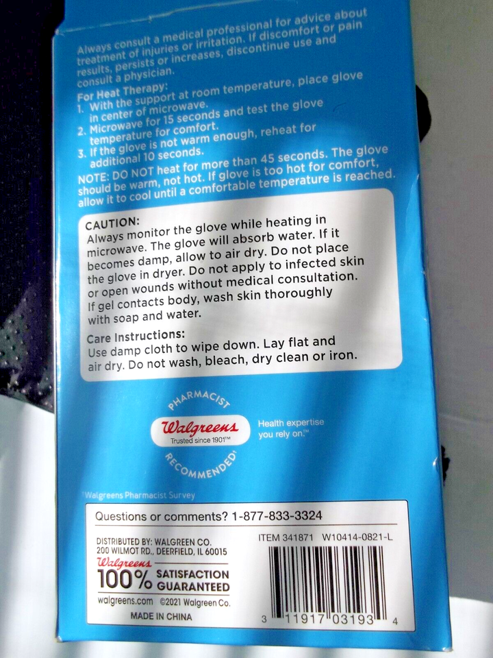 Walgreens Warming Arthritis Glove Heat Therapy One Size Reusable | eBay
