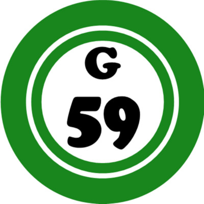 G 59 G59 Bingo Ball - 3 Inch Circle Sticker 3" x 3" - Hobby Number ...