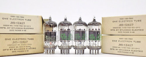 4 Tested N.O.S Sylvania JHS-12AU7 Military Issue Tubes.....Trio w ...